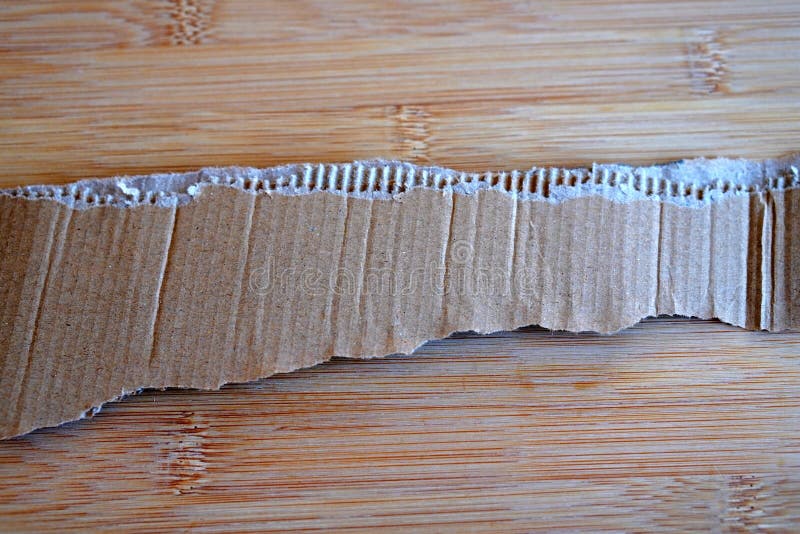 Corrugated Cardboard Strip with Wooden Backing with Copy Space Stock ...