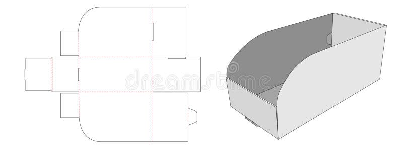 Corrugated Display Tray Die Cut Template Stock Vector - Illustration of ...