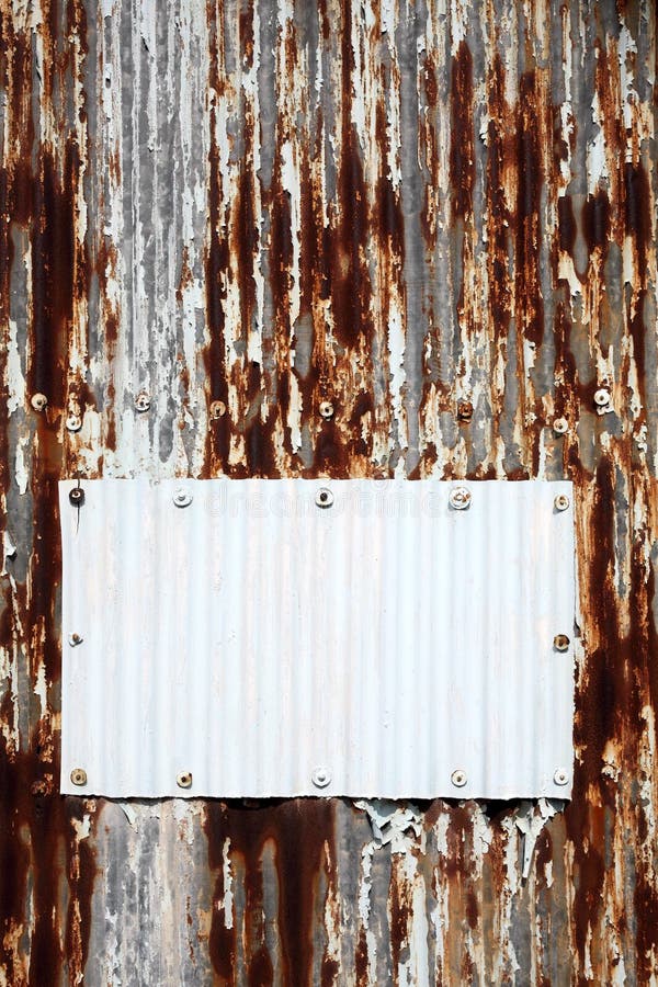 Rusted Corrugated Sheet Metal Siding Stock Photo - Image of color, blue ...