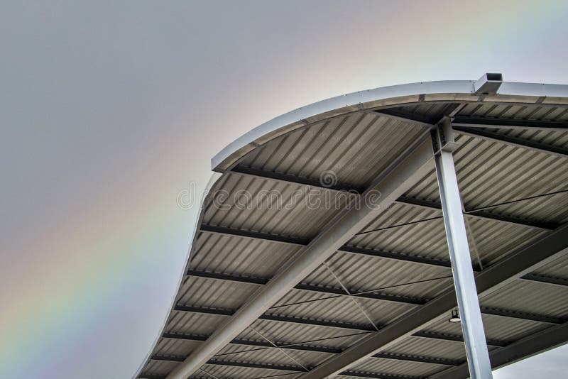 Corrugated metal cover. stock photo. Image of cloudy - 202739108
