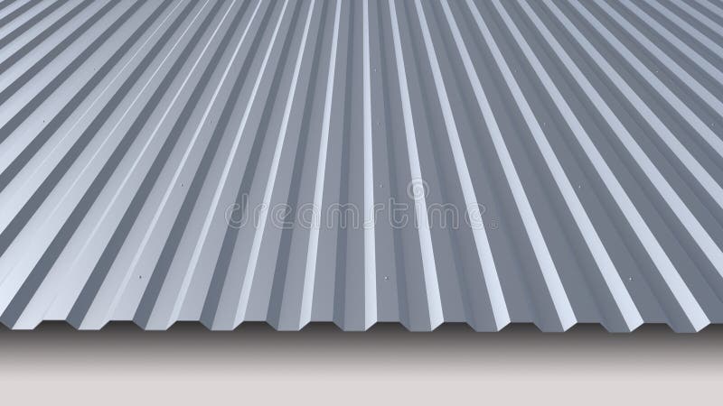Corrugated Metal Deck Roof System in 3d Rendering Stock Illustration ...