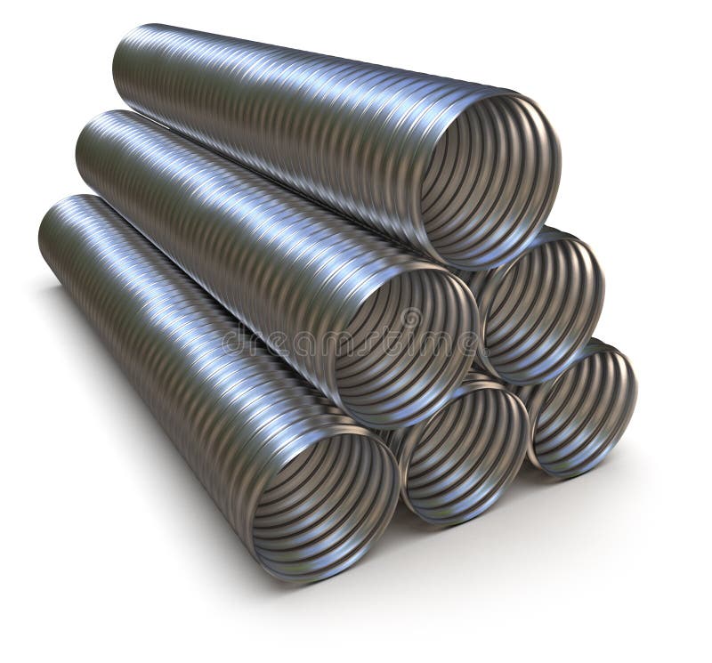 Corrugated metal pipe stock photo. Image of wavy, industry - 251828522