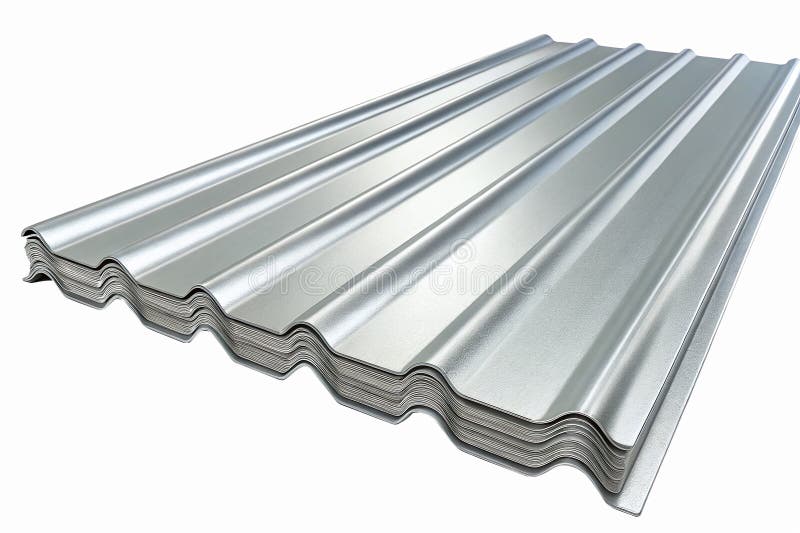 Corrugated Metal Roofing Iron Sheets Stack with Silver Shine for ...