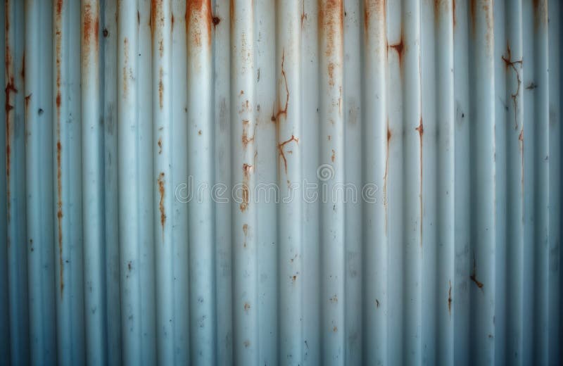 Corrugated Metal Sheet Painted Light Gray Showing Signs of Rust ...