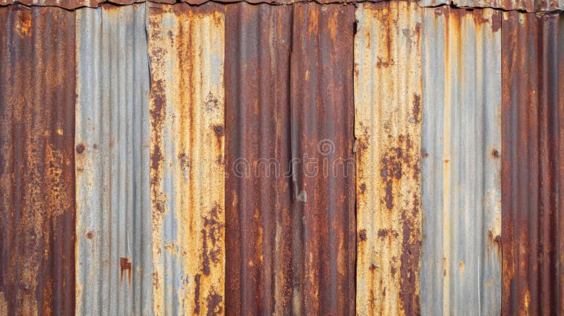 Corrugated Metal Sheet with Rust and Wear Stock Illustration ...