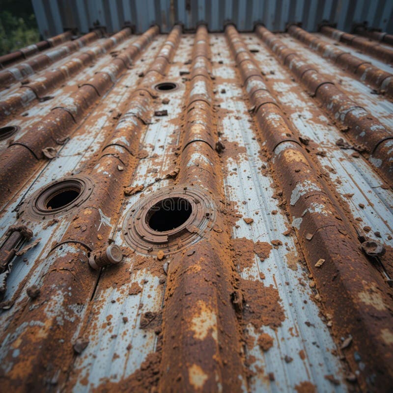 Rusty Corrugated Metal Texture Stock Image - Image of metal, track ...