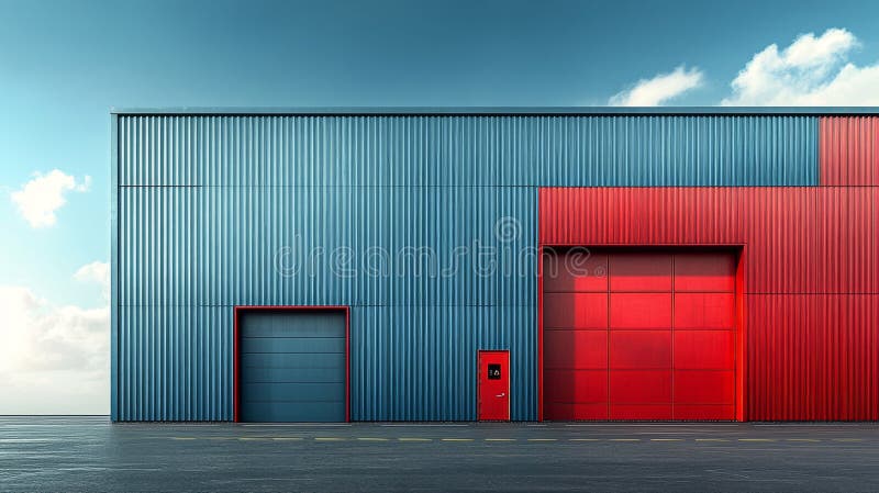 Containers As Corrugated Metal Walls and Doors Stock Illustration ...