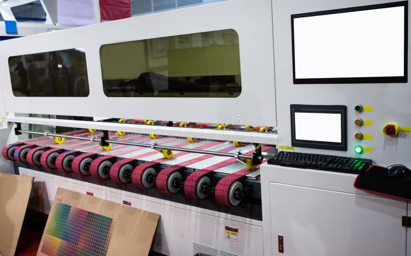 Corrugated and Packaging Digital Printing Machine Stock Photo - Image ...