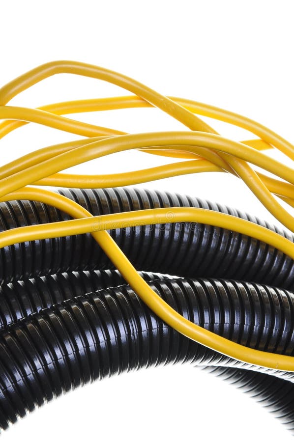 Corrugated Pipe with Cables Stock Image - Image of computer ...