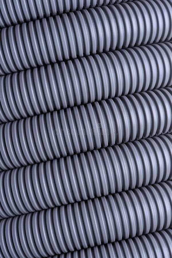Corrugated Pipe for Installation Stock Image - Image of electric ...