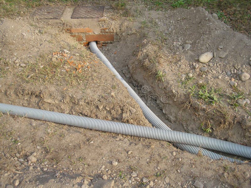 Corrugated pipe stock photo. Image of cable, electricity - 46103408