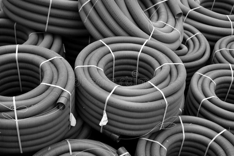 Corrugated pipe rolls stock image. Image of rollo, rolls - 193555585