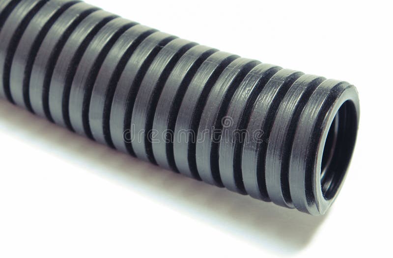 Corrugated Pipe for Voltage Cable. Components Using in Electrical ...