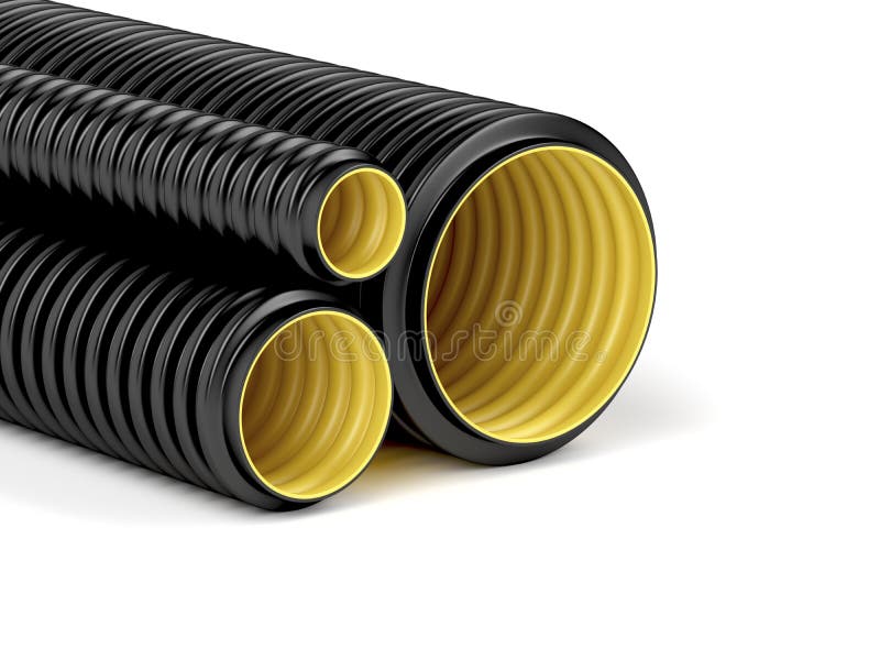 Corrugated Pipes. Realistic Vector Illustration Isolated on White Stock ...