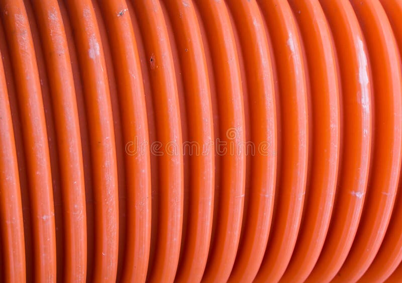 Corrugated Plastic Pipe of Orange Color Stock Image - Image of ...