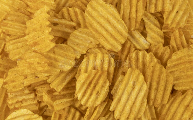 Corrugated Potato Chips. Chips As a Screen Saver, a Beer Snack. Stock ...