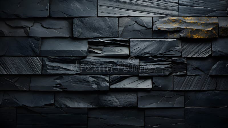 Corrugated Rectangle Geometric Dark Black Anthracite Stone Background ...