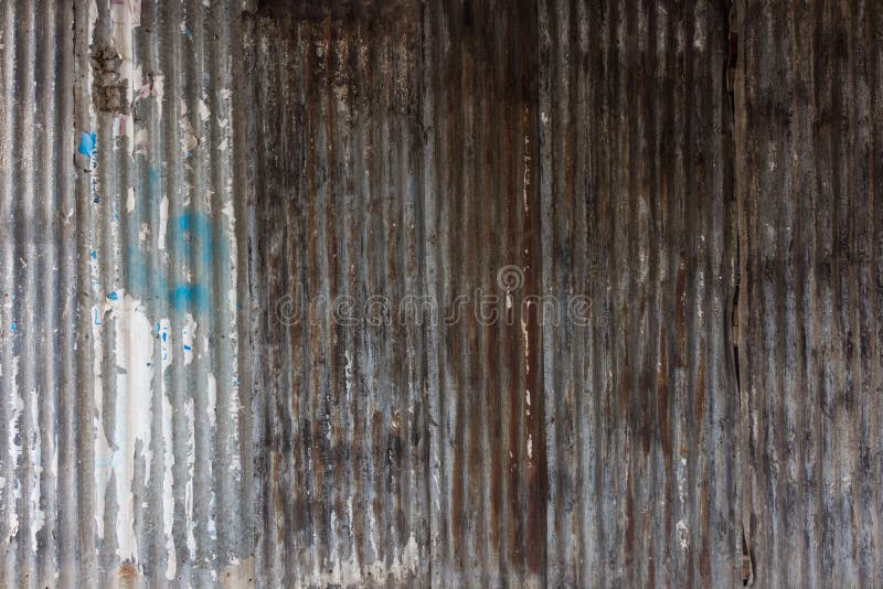 Corrugated Roof Sheets with Rust and Paint Stock Image - Image of ...