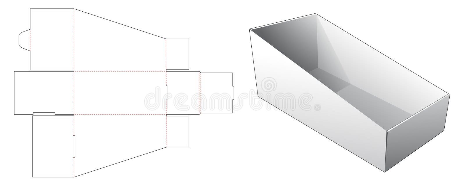 Corrugated Slope Storage Box with Stenciled Pattern Die Cut Template ...