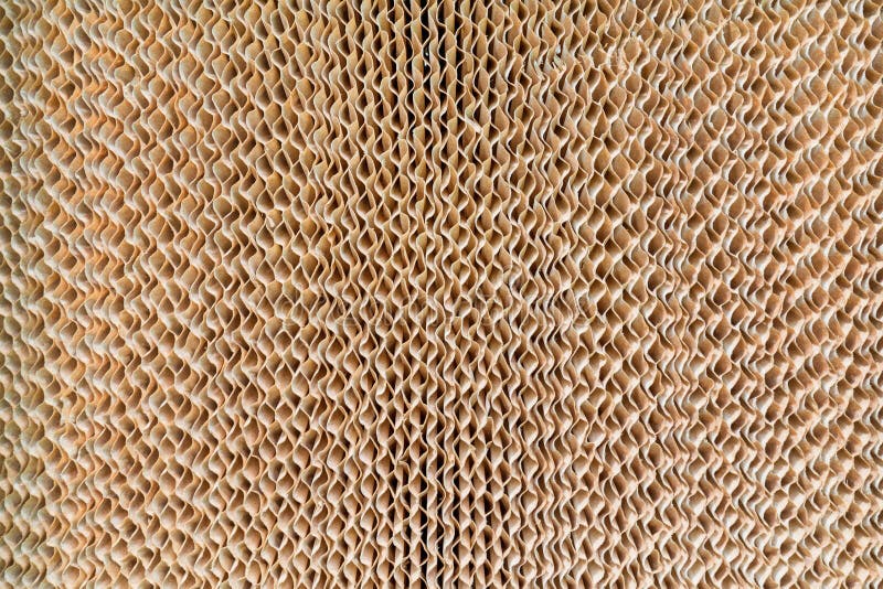 Corrugated Surface of Cardboard Industrial Filter. Stock Image - Image ...