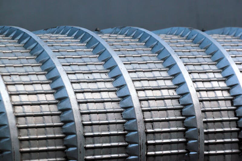 Corrugated Surface of Crimped and Ribbed Metal Pipe Stock Photo - Image ...