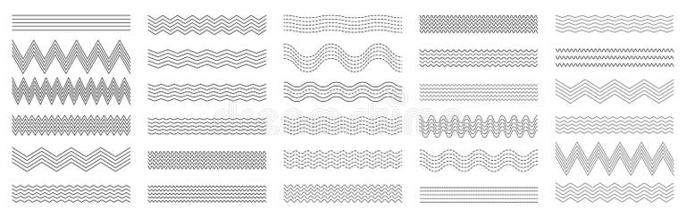Corrugated Wave. Waves Line Set Stock Vector - Illustration of wave, wavy: 405036020