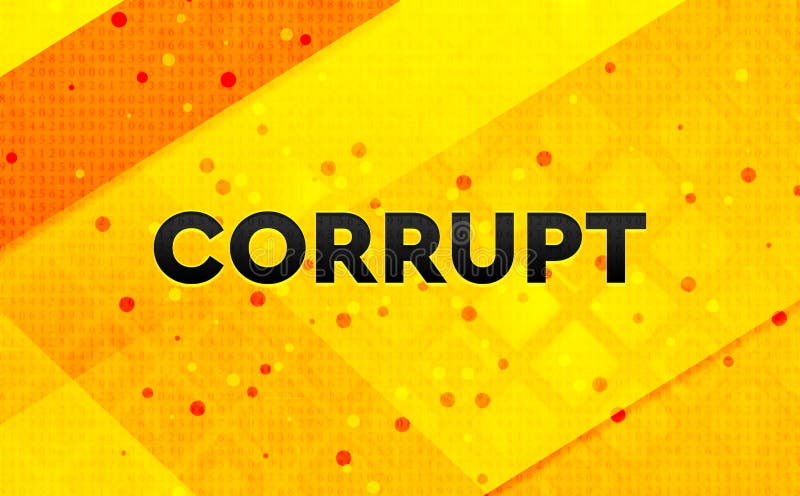 Corrupt Abstract Digital Banner Yellow Background Stock Illustration ...