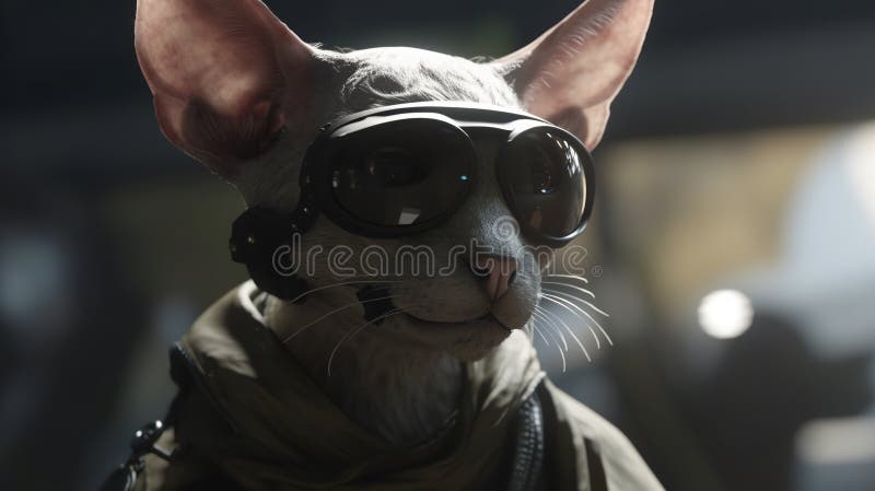 Corrupt Experienced Cat Commander, Digital Art Illustration, Generative ...