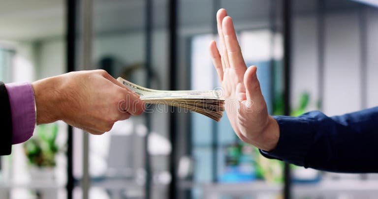 Corrupt Man Hand Refusing Bribe Stock Image - Image of give, hand ...