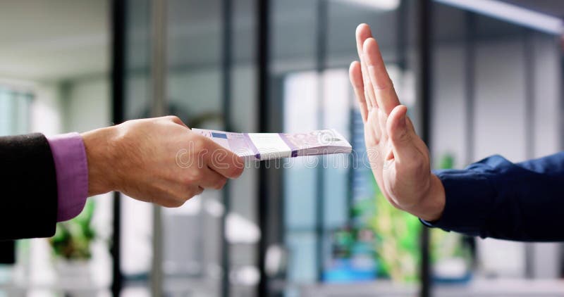 Corrupt Man Hand Refusing Bribe Stock Photo - Image of lend, reject ...