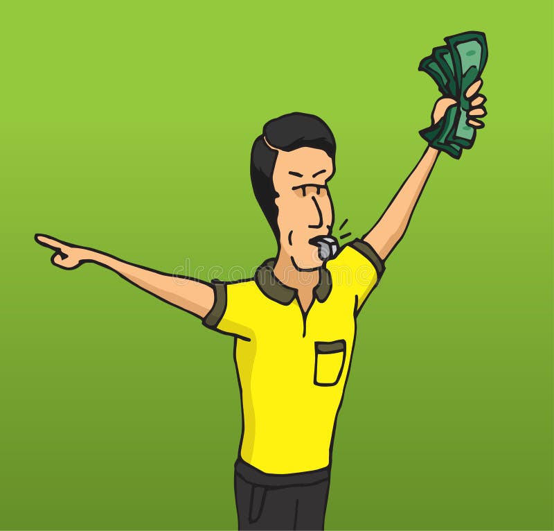 Corrupt Referee Taking a Bribe and Changing His Call Stock Vector ...