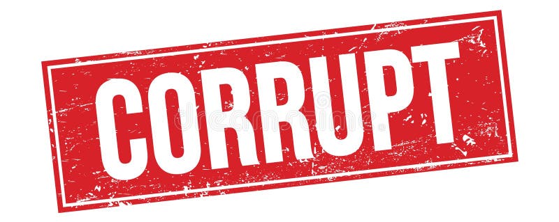 CORRUPT Text Written on Orange Grungy Round Stamp Stock Illustration ...