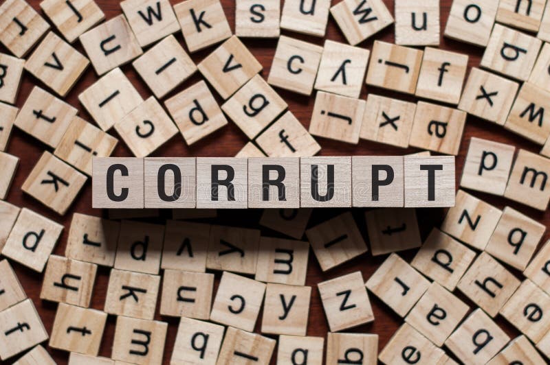 Corrupt word concept stock image. Image of expression - 142355465
