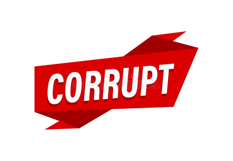 Corrupt Written, Red Flat Banner Corrupt Stock Vector - Illustration of ...