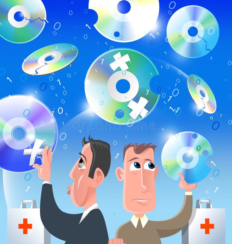 Corrupted discs stock illustration. Illustration of repair - 7571273