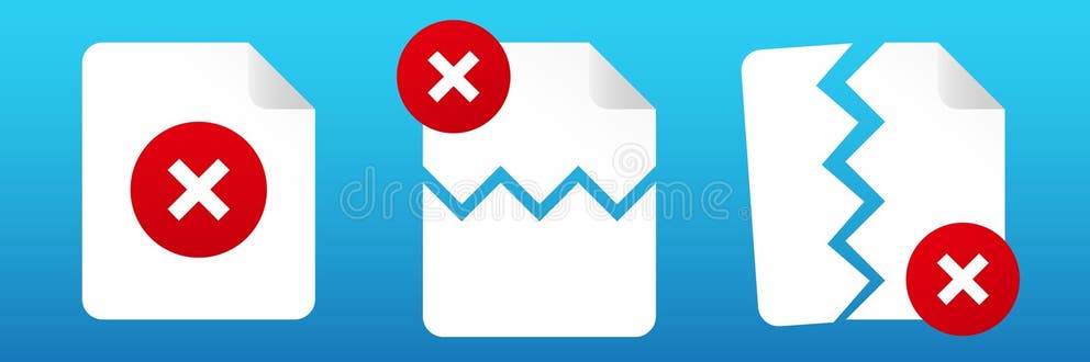 Corrupted File Icon. Failed Document with Error Stock Vector ...
