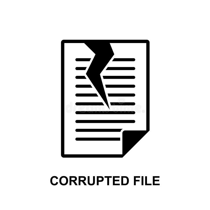 Corrupted File Icon Isolated on White Background Stock Illustration ...
