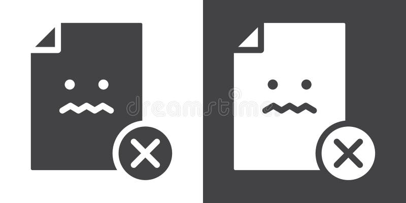 Corrupted File Icon Thin Line Illustration Set Stock Vector ...