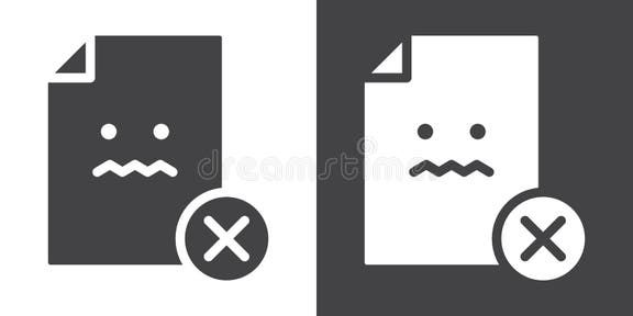 Corrupted File Icon Thin Line Illustration Set Stock Vector ...