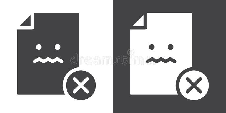Corrupted File Icon Thin Line Illustration Set Stock Vector ...
