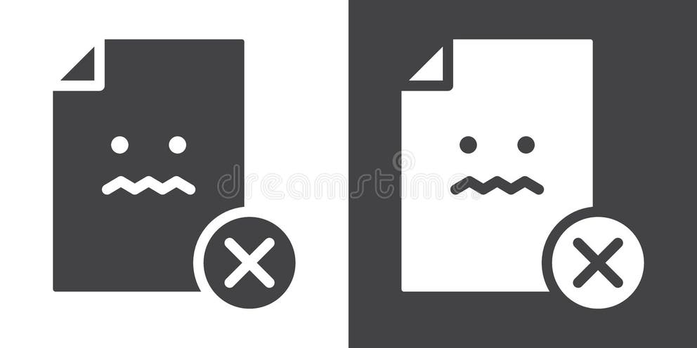 Corrupted File Icon Thin Line Illustration Set Stock Vector ...