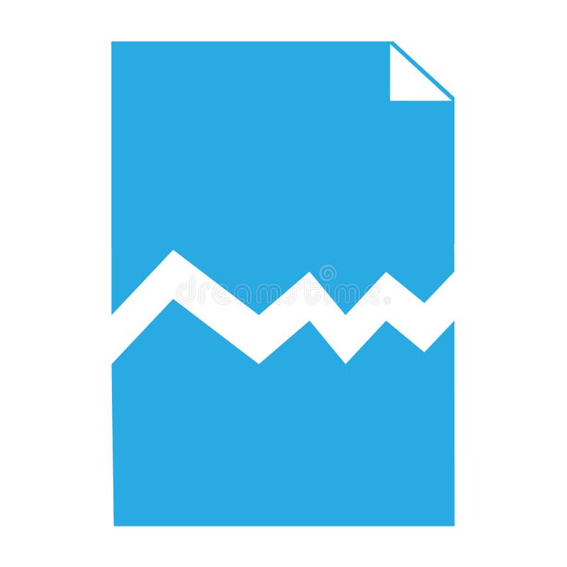 Corrupted File Sign. Broken File Icon on White Background Stock ...