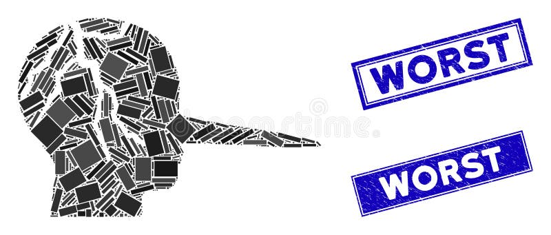Corrupted Liar Mosaic and Distress Rectangle Worst Stamp Seals Stock ...