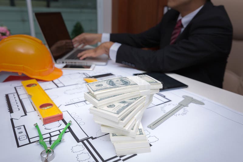 Corrupted Man Accept Banknotes Bribe from Construction Building Stock ...