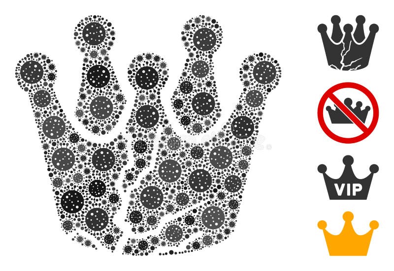 Corrupted Monarchy Collage of Covid Virus Items Stock Illustration ...