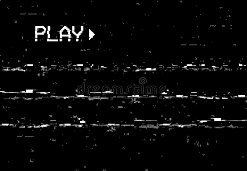 Corrupted Play Screen with Glitch Vector Effect Stock Vector ...