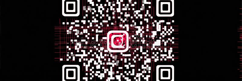 Corrupted QR Code with Red Highlights and Clean Upper Layout in a ...