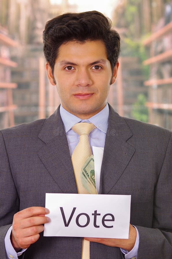 Corrupted Young Politician with Some Money from a Crook Stock Photo ...