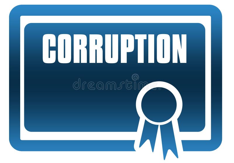 CORRUPTION Blue Certificate. Stock Illustration - Illustration of sign ...