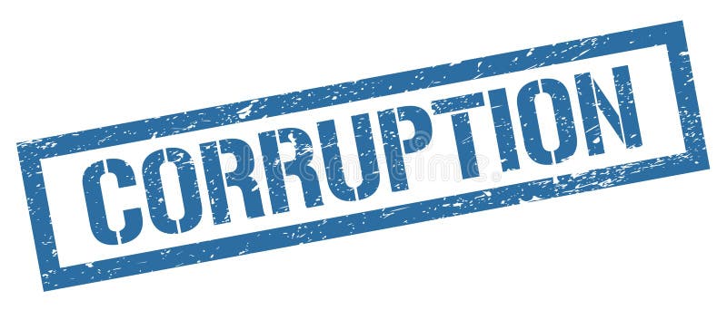 CORRUPTION Blue Grungy Rectangle Stamp Stock Illustration ...